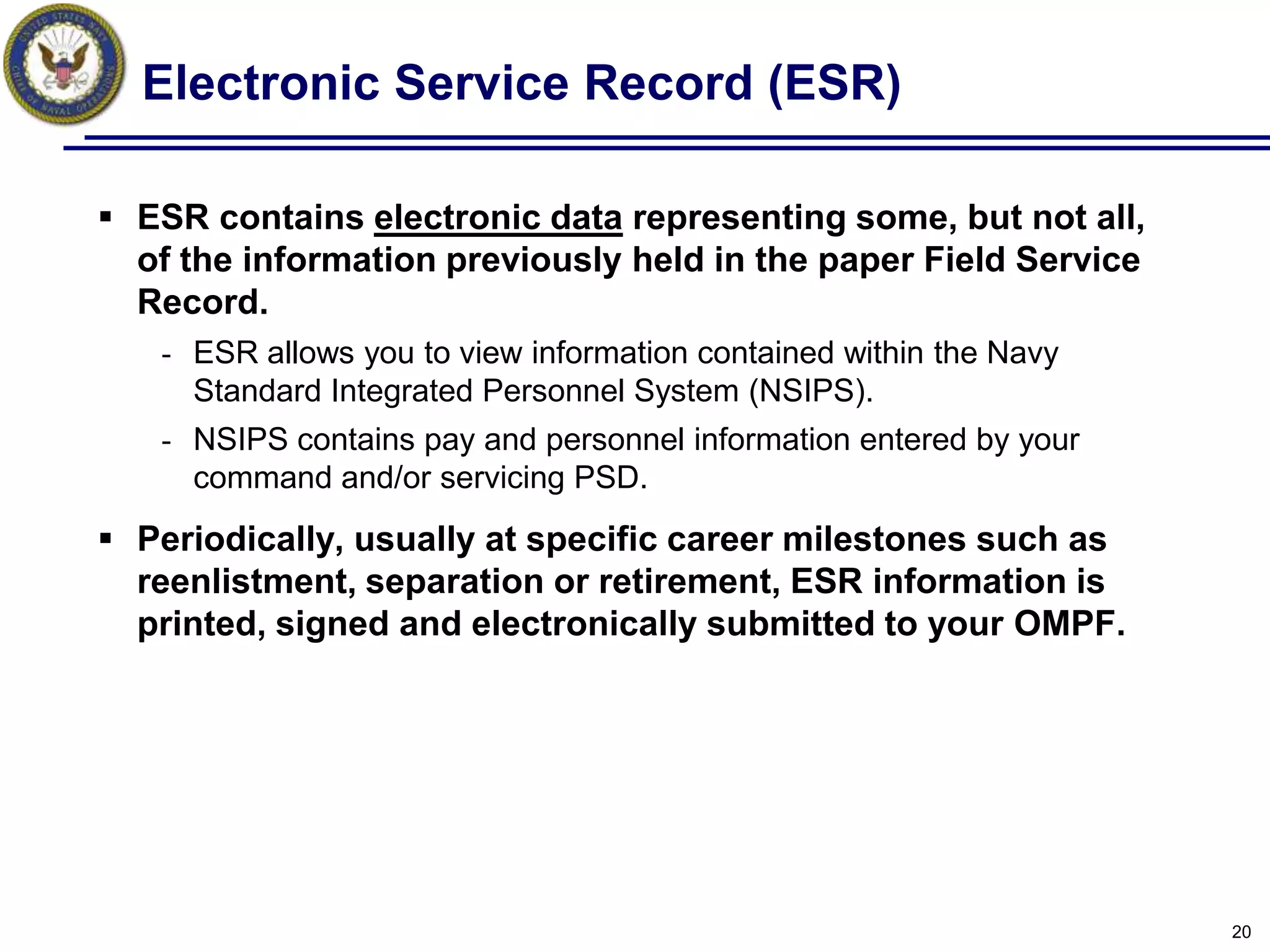 How to review your ompf and esr (step by-step guide) 17 apr 2013 | PPTX