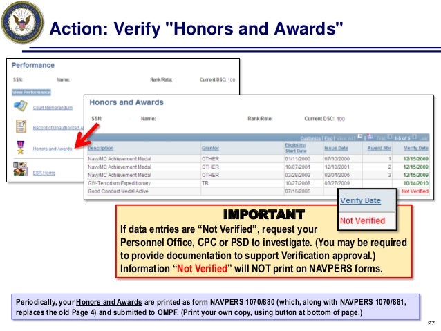 Getting Earned Ribbons into OMPF : r/navy
