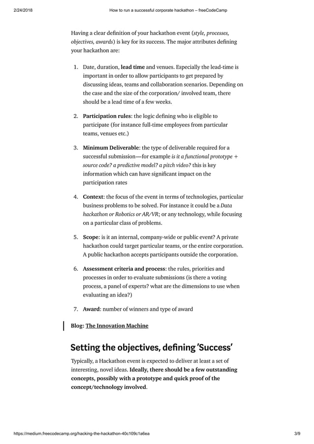 How to run a successful corporate hackathon | PDF