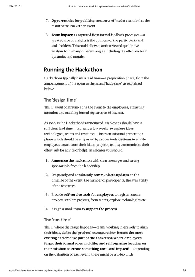 How to run a successful corporate hackathon | PDF