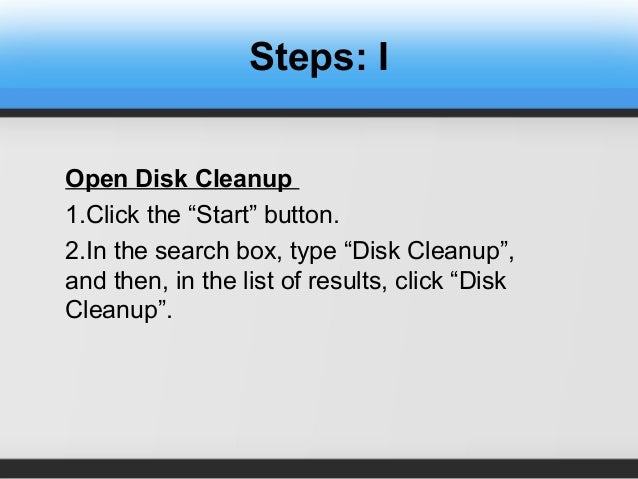 How To Run Disc Cleanup Software In Windows 8