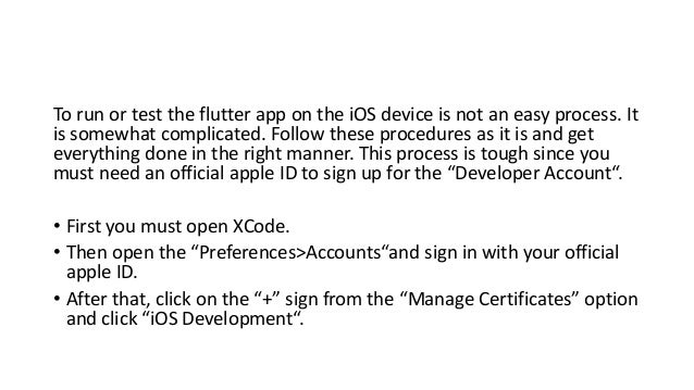How To Run/Test Flutter App On a Real Device? | PPTX | Operating ...