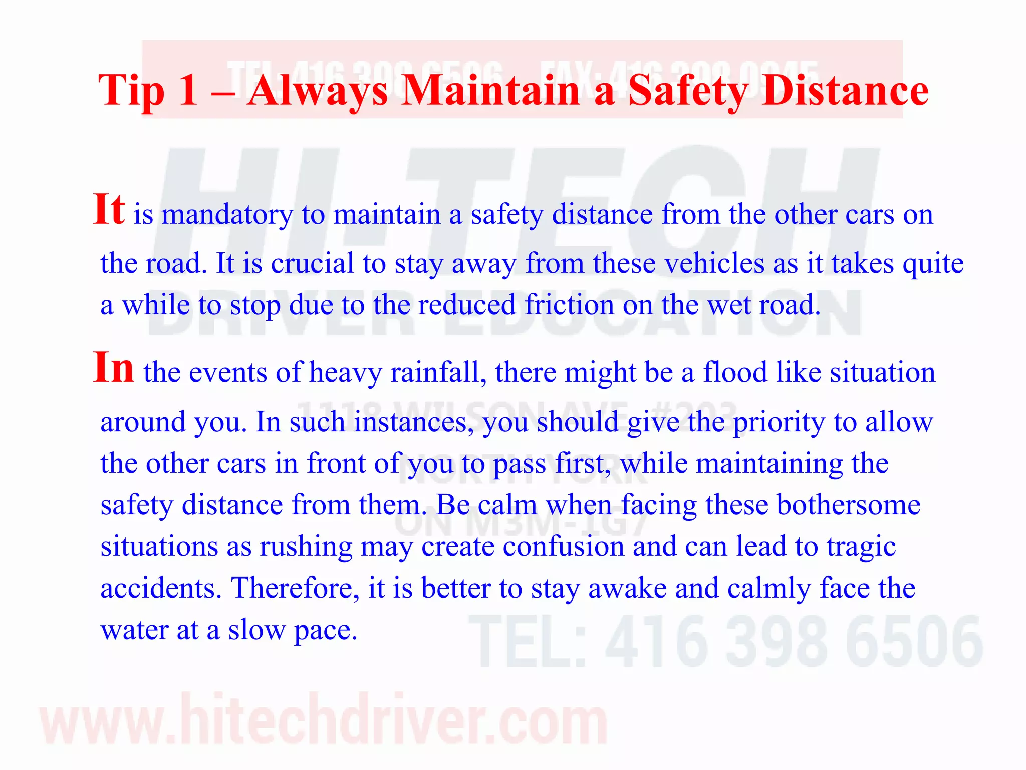 How to safely drive in the rain | PPTX