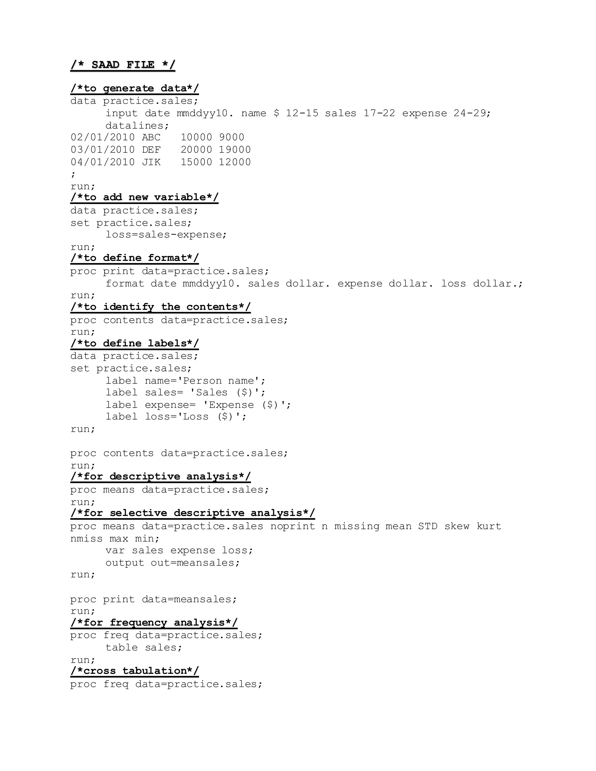 How to sas codes and tricks | PDF