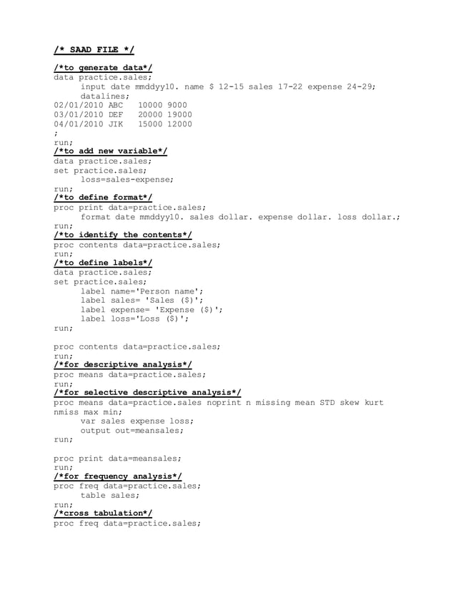 How to sas codes and tricks | PDF