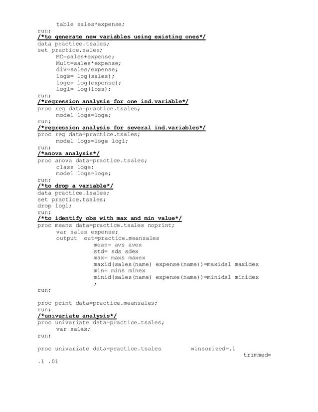 How to sas codes and tricks | PDF