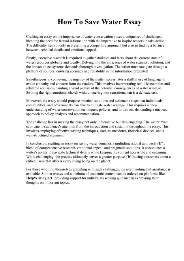 How To Save Water Essay.pdf