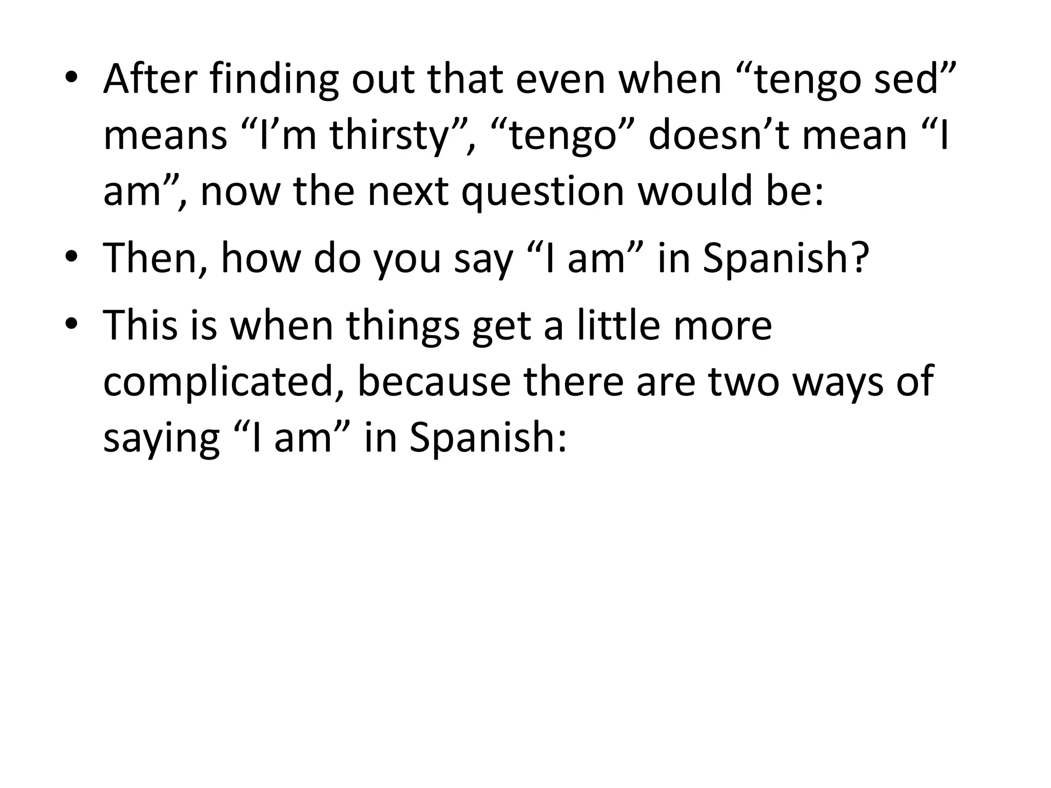 How to Say "I Am" in Spanish | PPTX