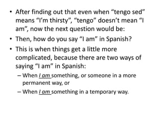 How to Say "I Am" in Spanish | PPTX