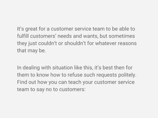 How to Say No to Your Customer | PPTX