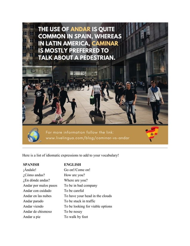 How To Say Walk In Spanish | PDF | Free Download