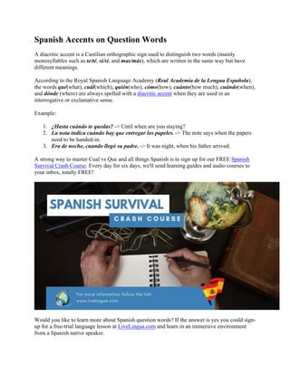 How To Say What in Spanish | PDF | Free Download