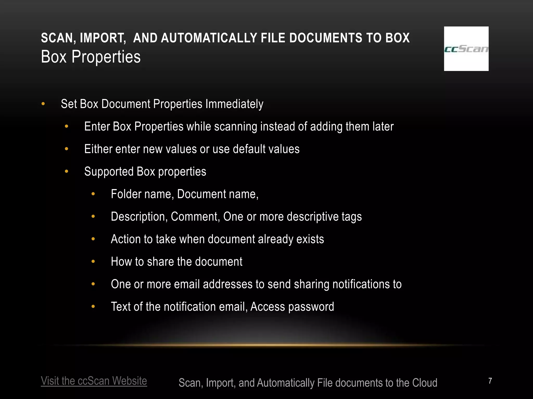 Scan, Import, and Automatically File documents to Box with ccScan | PPT
