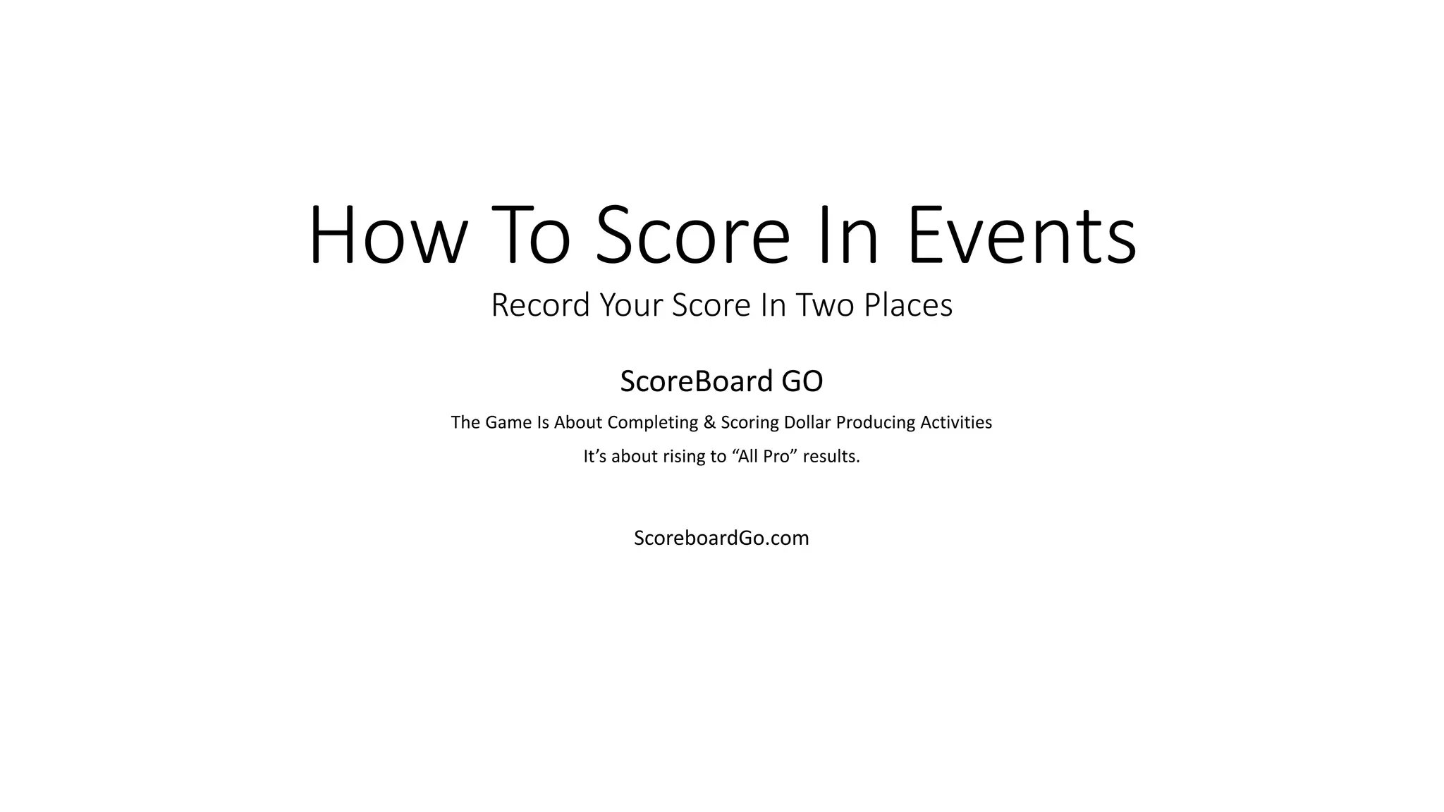 How to score in events | PPT