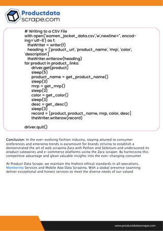 How to Scrape Zara Fashion Brand Data Using Python and Selenium.pptx