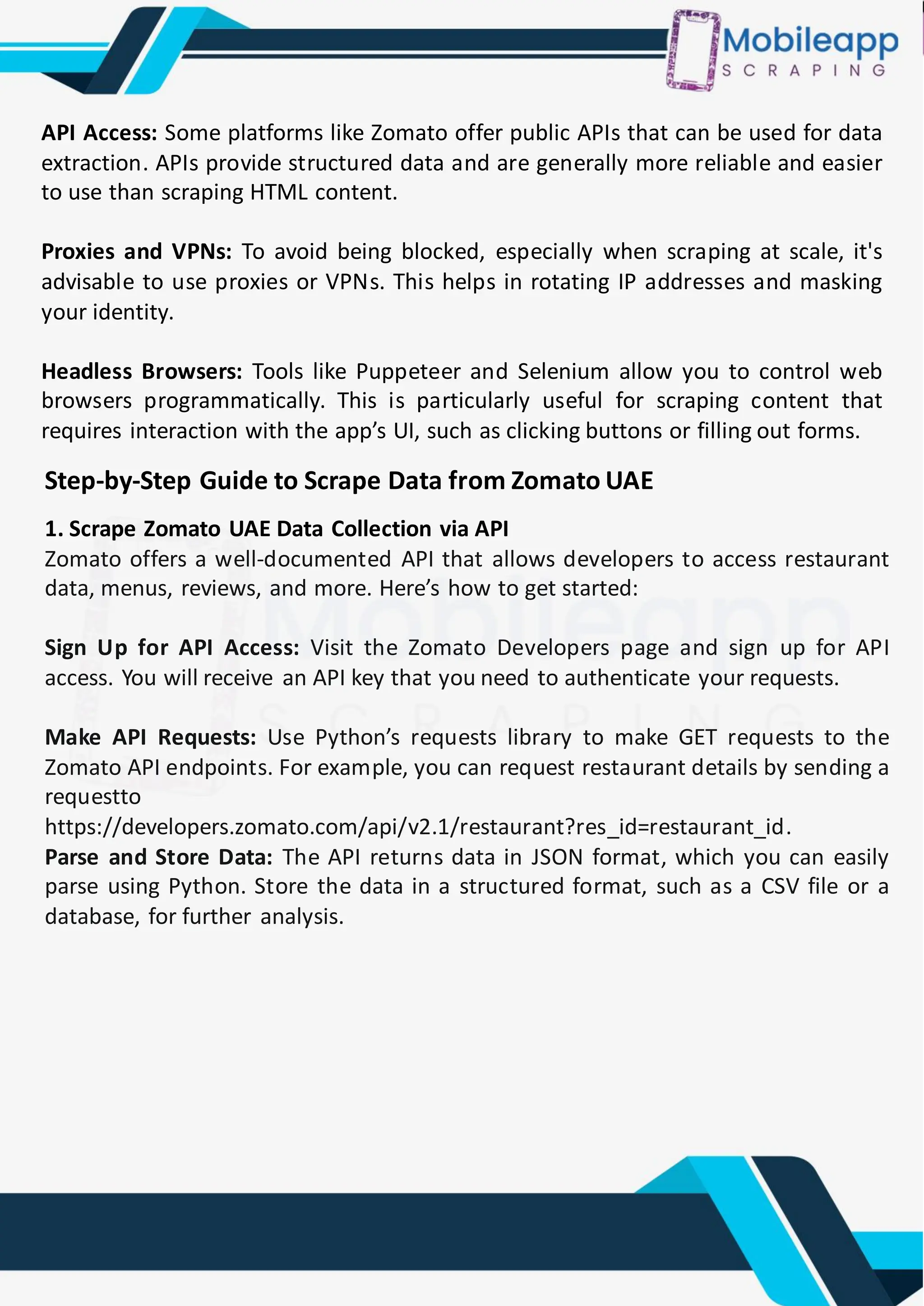 How to Scrape Zomato, Talabat, Deliveroo, McDonald's, and KFC App Data ...