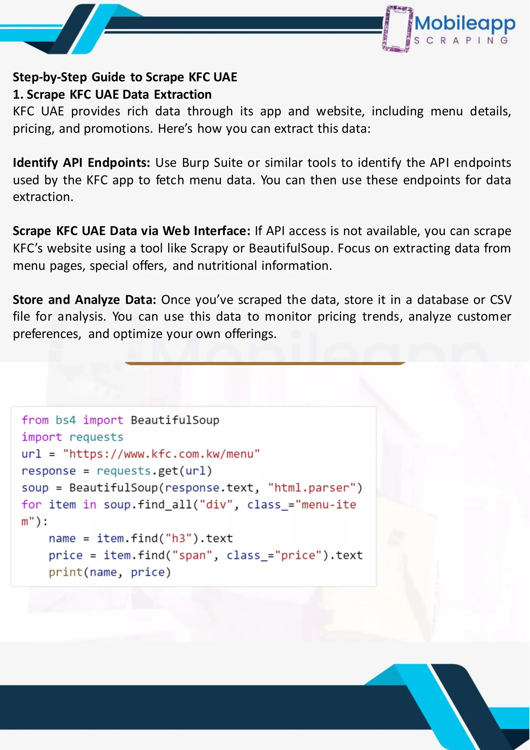 How to Scrape Zomato, Talabat, Deliveroo, McDonald's, and KFC App Data in UAE.pdf
