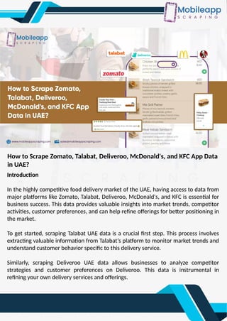 How to Scrape Zomato, Talabat, Deliveroo, McDonald's, and KFC App Data ...