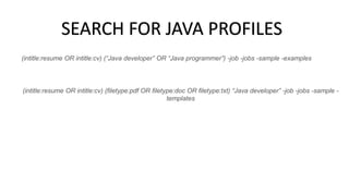 How To Find Resumes On Google | Boolean Search | Image Search Java Developer Example | PPT