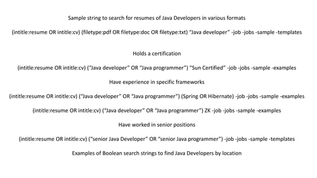 How To Find Resumes On Google | Boolean Search | Image Search Java ...
