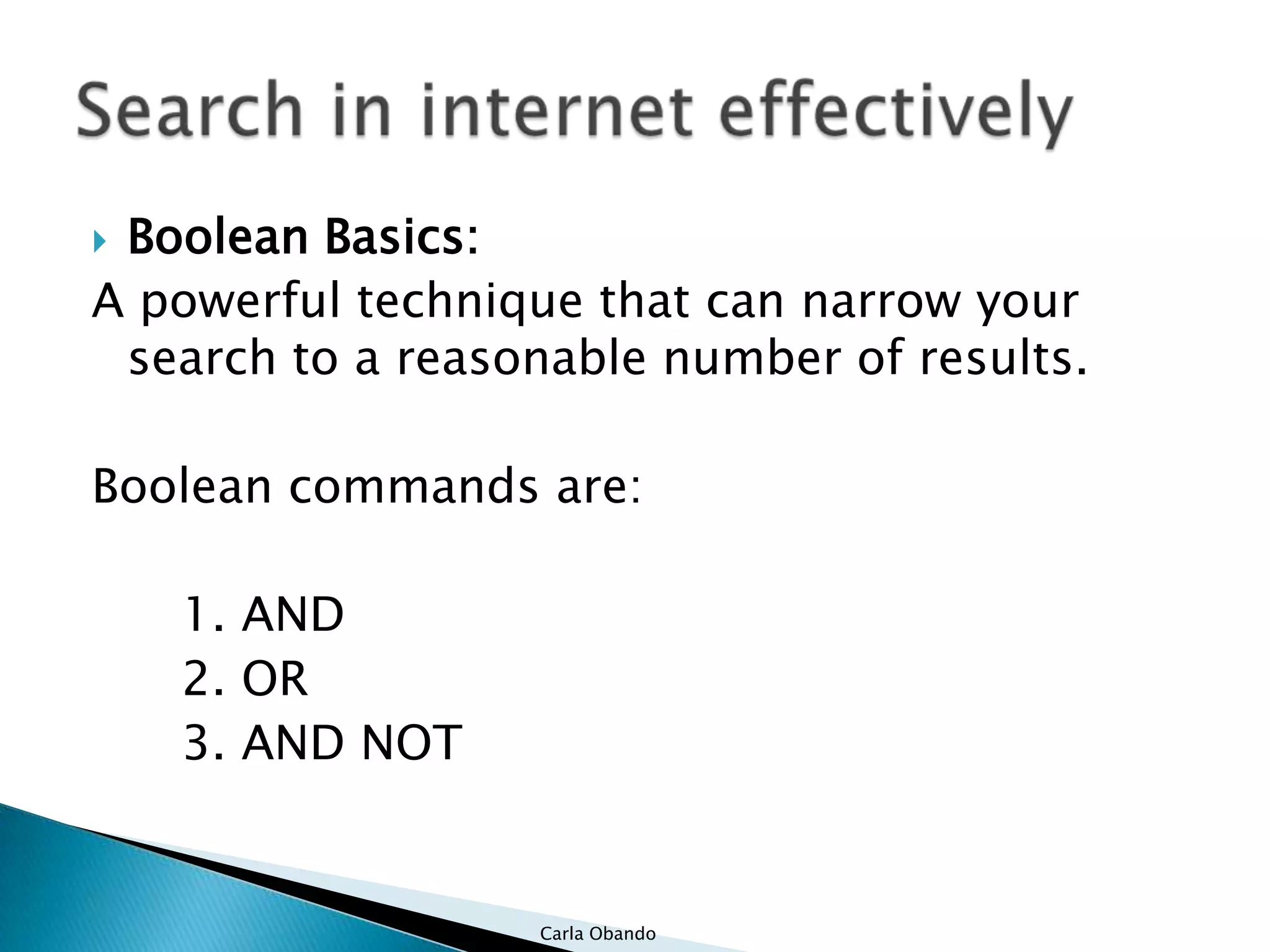 How to search the internet effectively | PPTX | Search | Internet