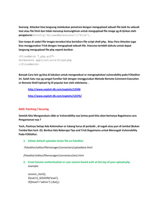 How to secure your fckeditor | PDF