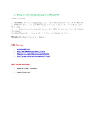 How to secure your fckeditor | PDF