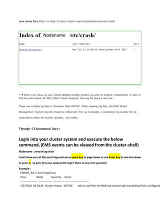 How to see the event and audit logs through ( gui and cli) in cluster ...