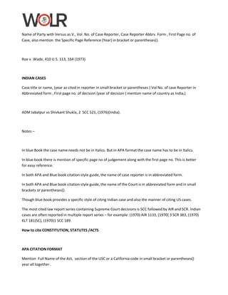 Most Commonly Used Citation Style Guide from Blue Book, APA & the ...