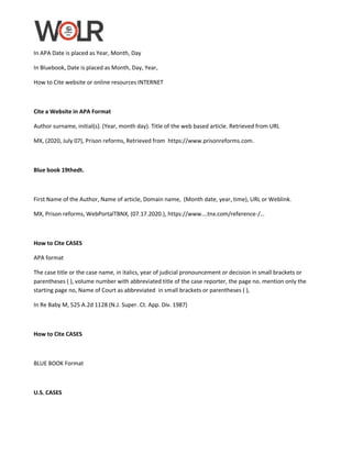 Most Commonly Used Citation Style Guide from Blue Book, APA & the ...