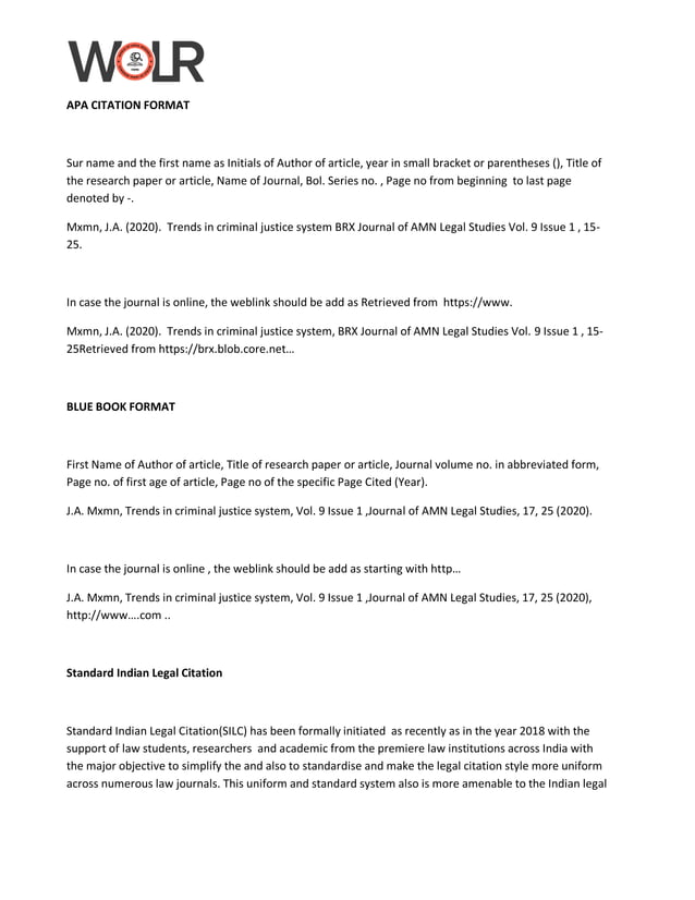 Most Commonly Used Citation Style Guide from Blue Book, APA & the ...