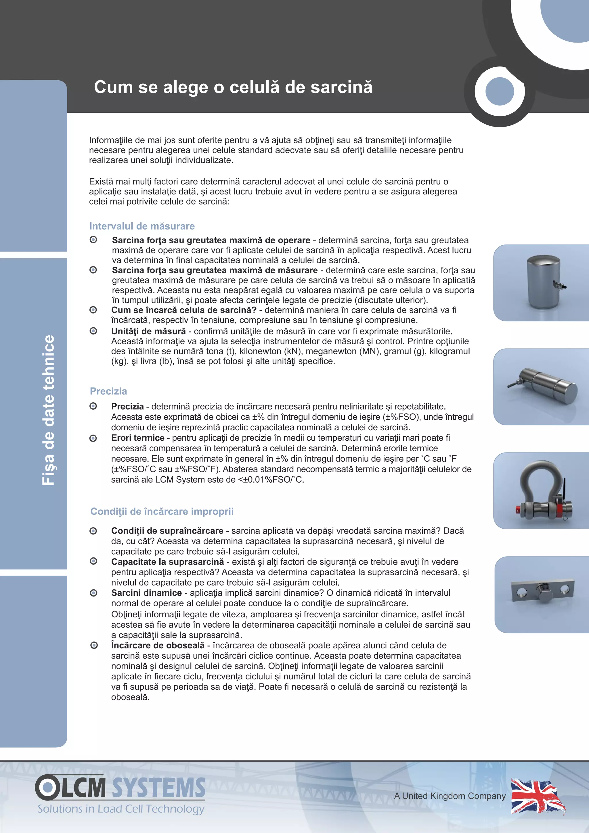 Cum se alege o celulă de sarcină/ How to select a load cell (Romanian ...