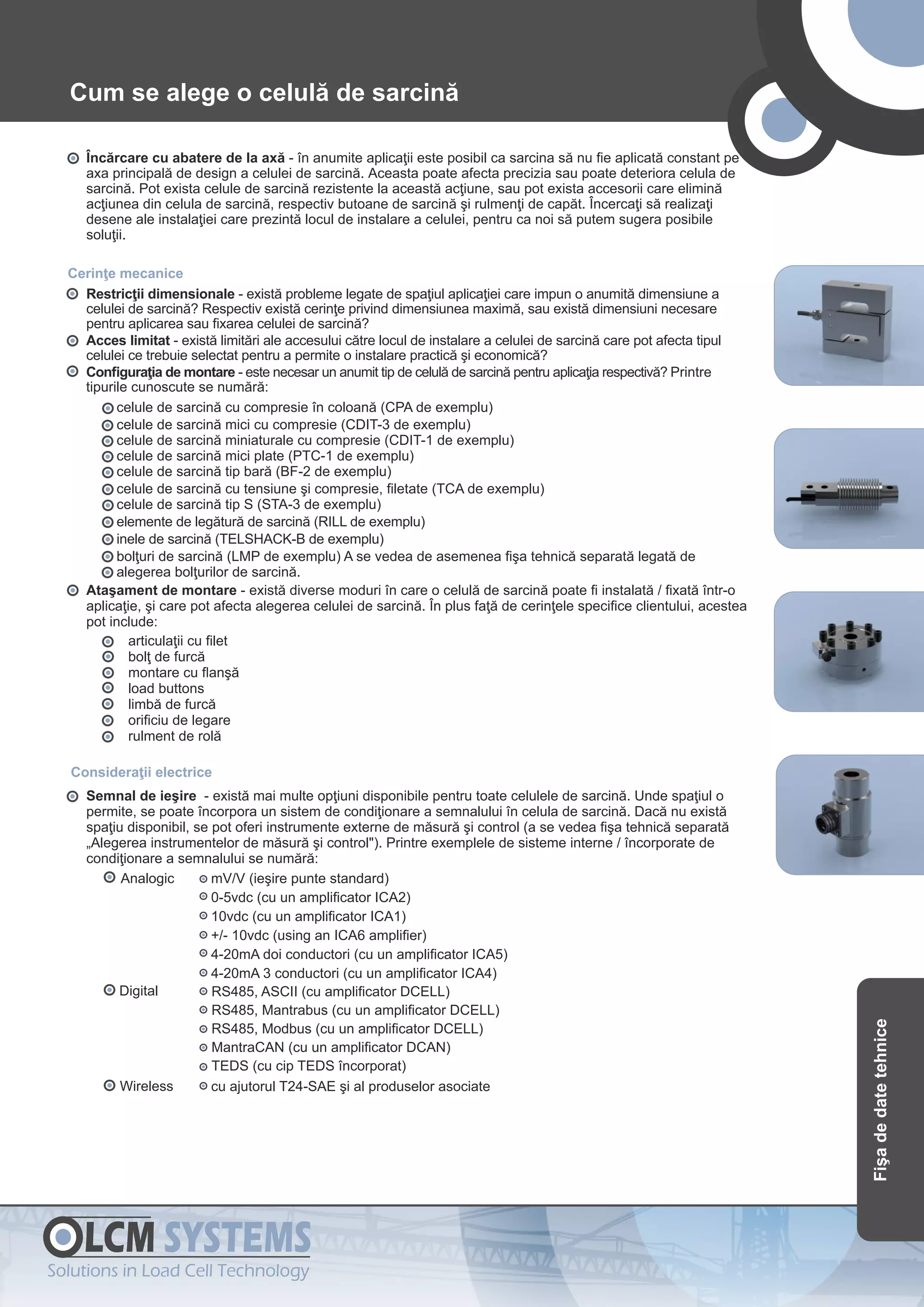 Cum se alege o celulă de sarcină/ How to select a load cell (Romanian ...