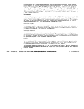 Selecting and Using the Right Temperature Sensor | PDF