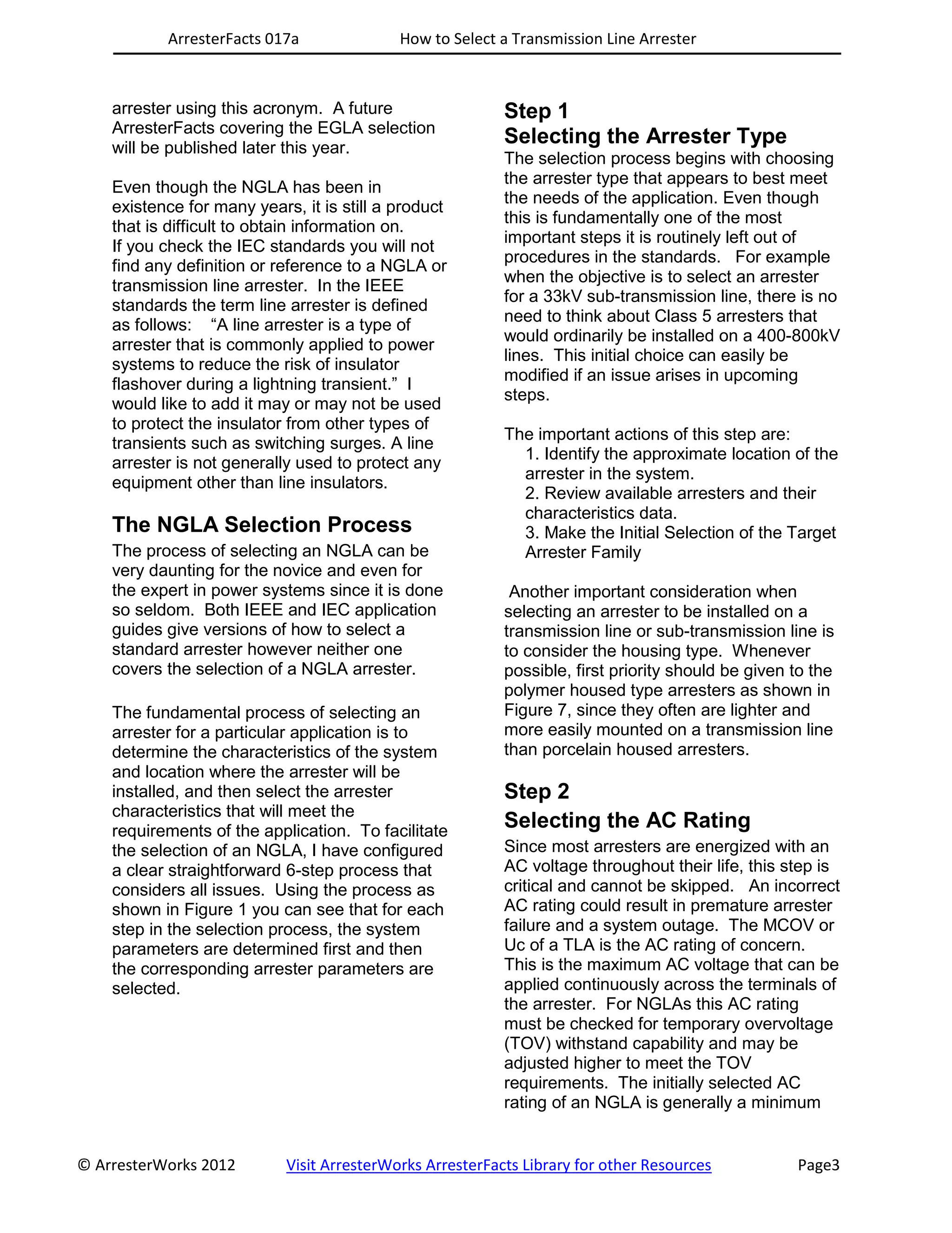 How to select a transmission line arrester | PDF