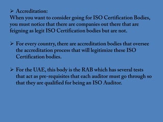 How to select iso certification bodies in uae | PDF
