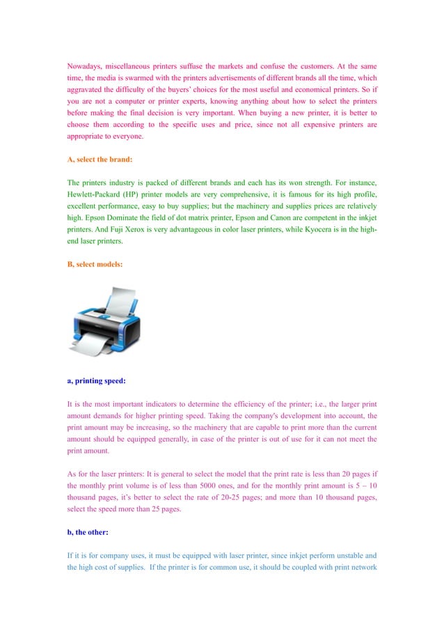 How to select printers | PDF