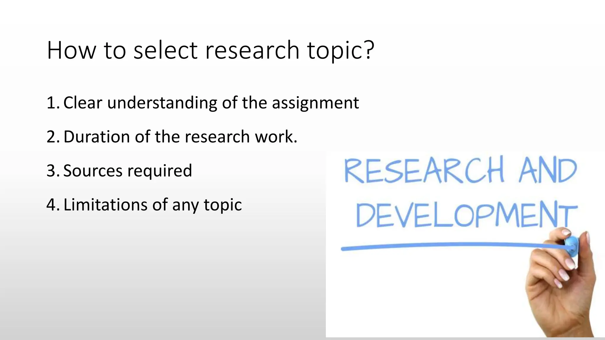 How to select Research Topic, for thesis research | PPT