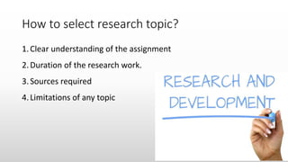 How to select Research Topic, for thesis research | PPT