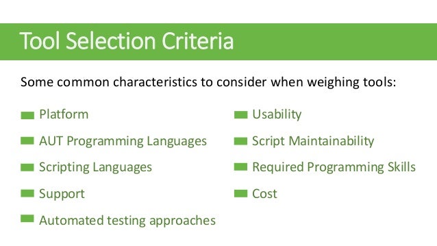 How To Select The Right Automated Testing Tool