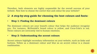 How To Select The Right Colours And Fonts For Your Website? | PPT