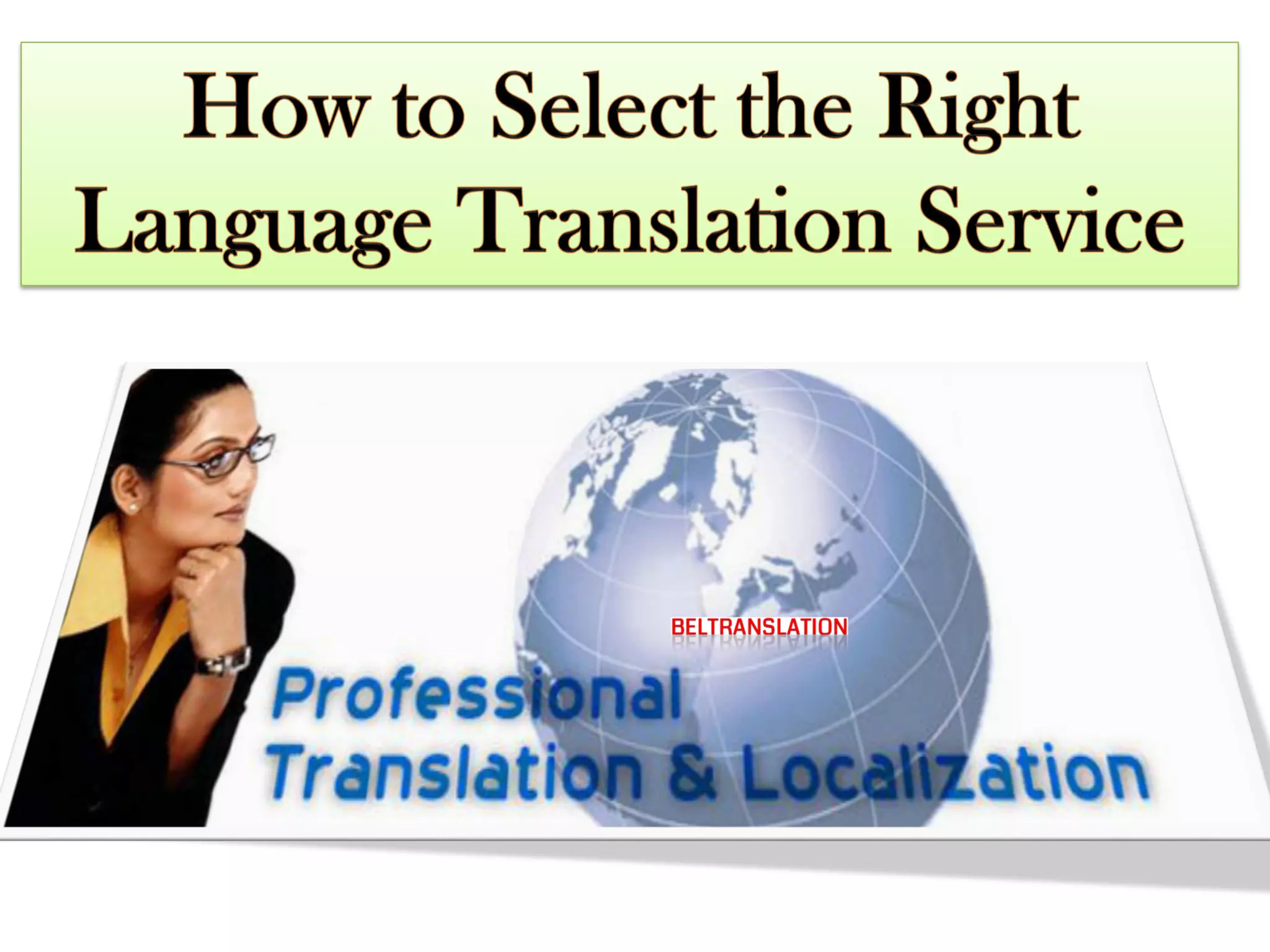 How to select the right language translation service | PPT