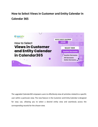 How to Select Views in Customer and Entity Calendar in Calendar 365.pdf