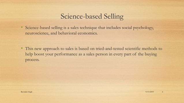 Science based selling techniques | PPTX | Sales | Business