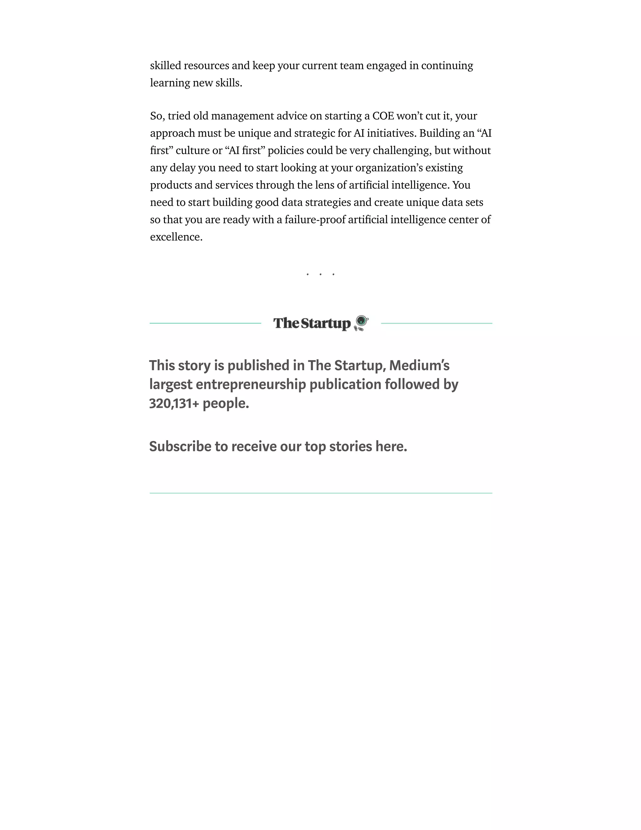 How to set up an artificial intelligence center of excellence in your ...