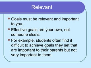How to set and achieve goals | PPT