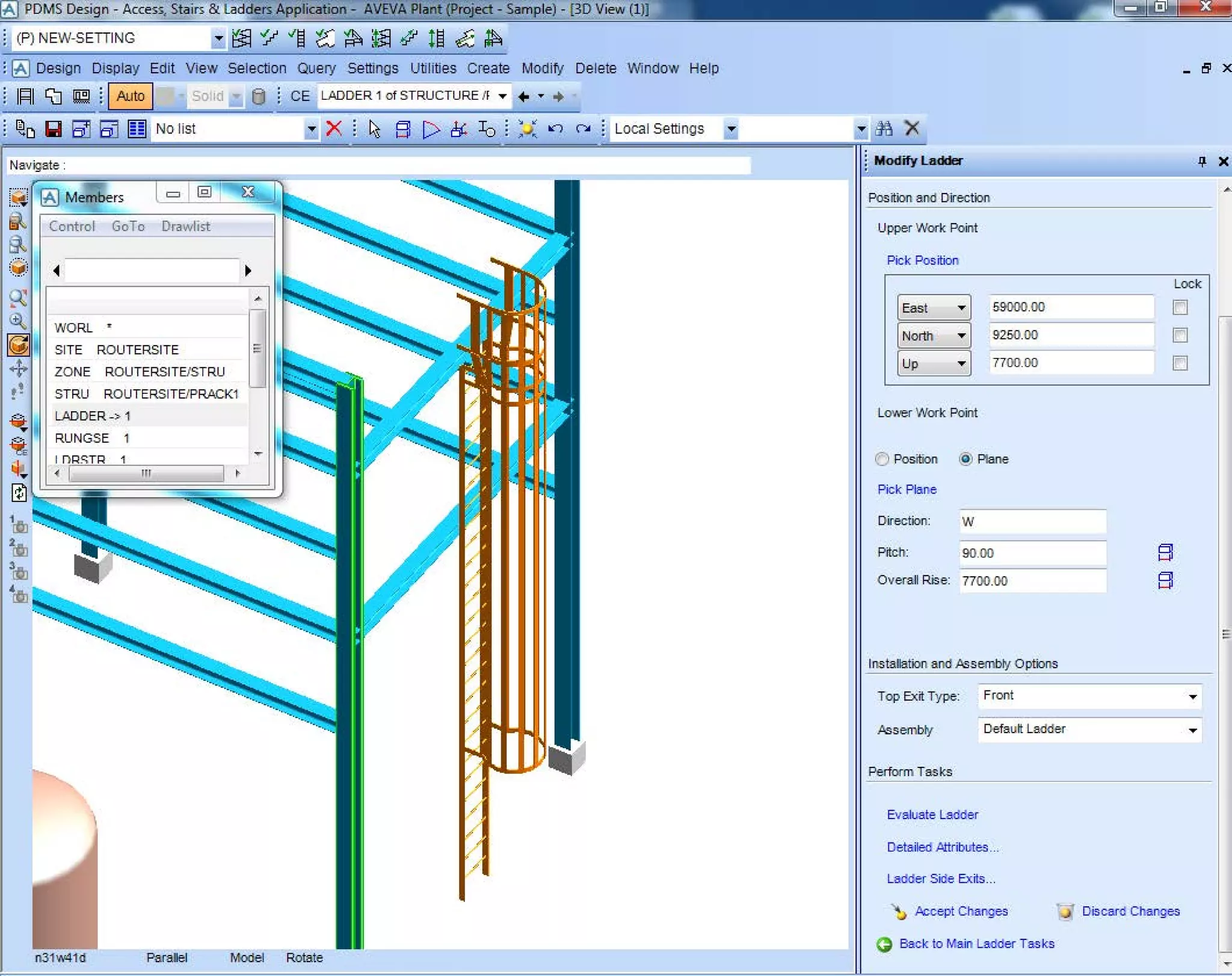 How to set ASL (Access, Stair, Ladder) standard for pdms 12 in Module ...