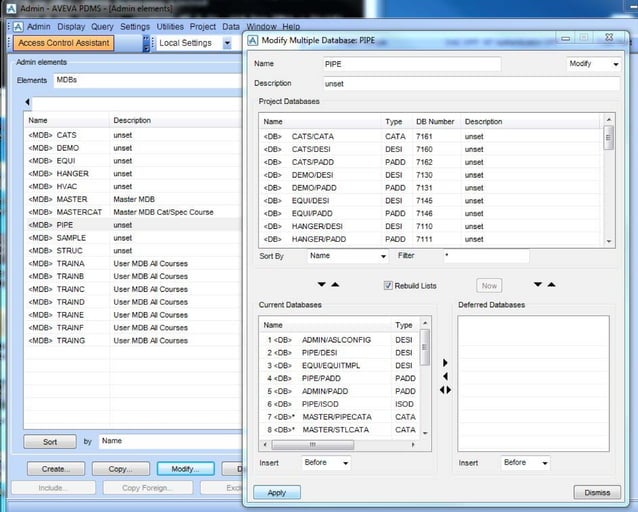 How to set ASL (Access, Stair, Ladder) standard for pdms 12 in Module ...