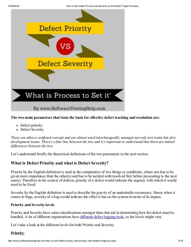 How To Set Defect Priority And Severity With Defect Triage Process