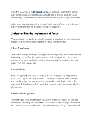 How to set focus on an input field after rendering in ReactJS in 2024_.pdf